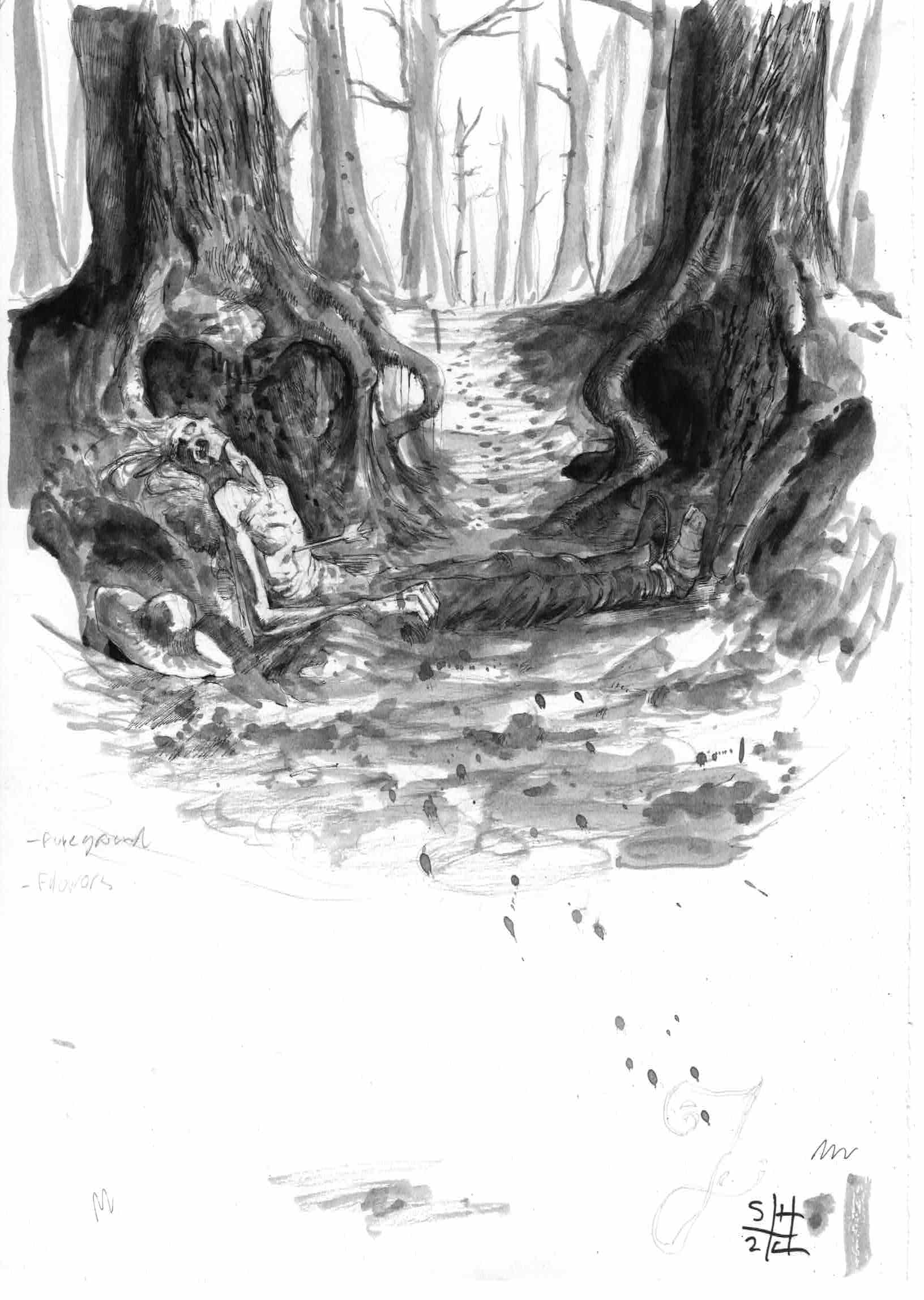 Age of Rot original artwork - burial forest – www.hollow-press.net