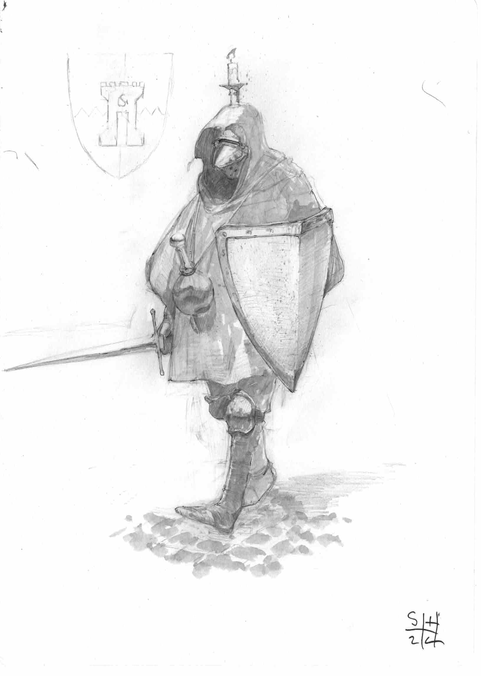 Age of Rot original artwork - candle knight – www.hollow-press.net