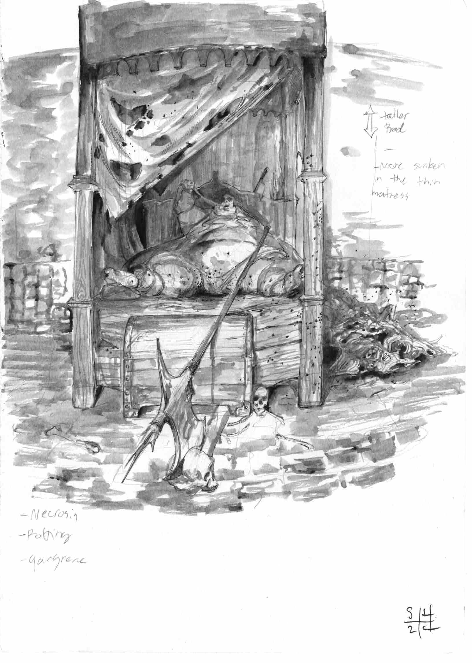 Age of Rot original artwork - draug king – www.hollow-press.net