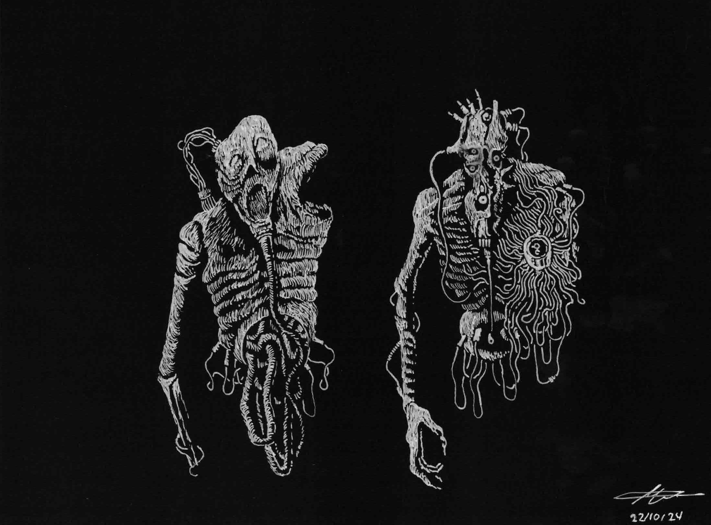 "Godhusk" original artwork study #4 by Plastiboo – www.hollow-press.net