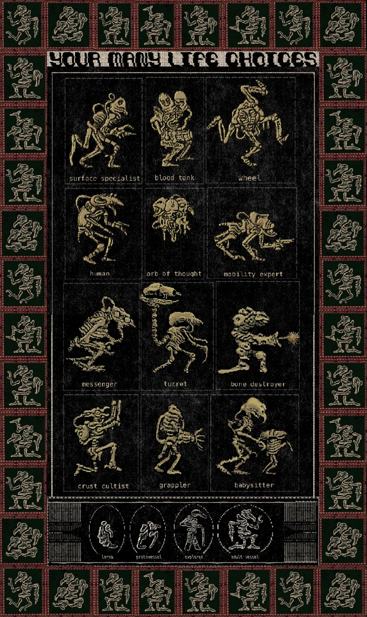 "Your Many Life Choices" limited GODHUSK print – www.hollow-press.net