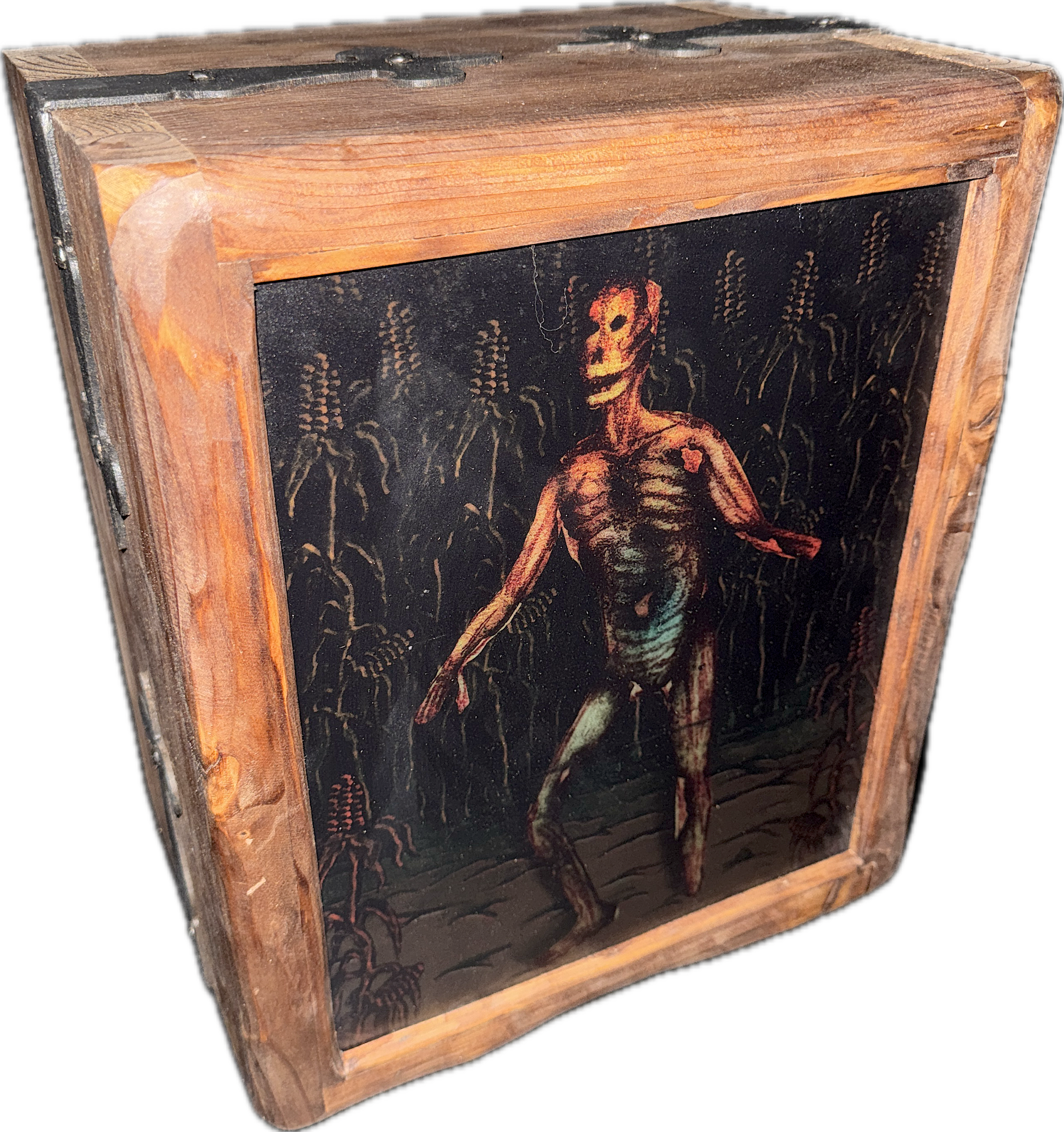 Death in a Field - wooden box lamp by Plastiboo – www.hollow-press.net