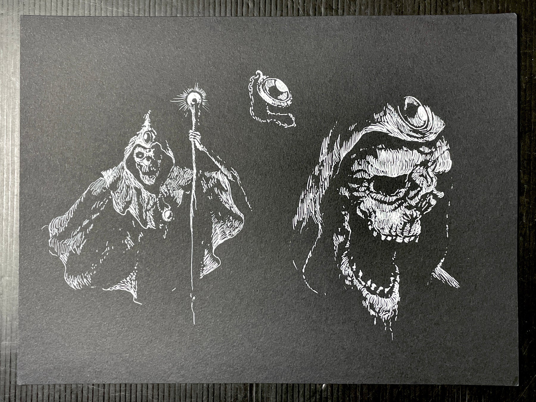 "Vermis II" original artwork study #5 by Plastiboo – www.hollow-press.net