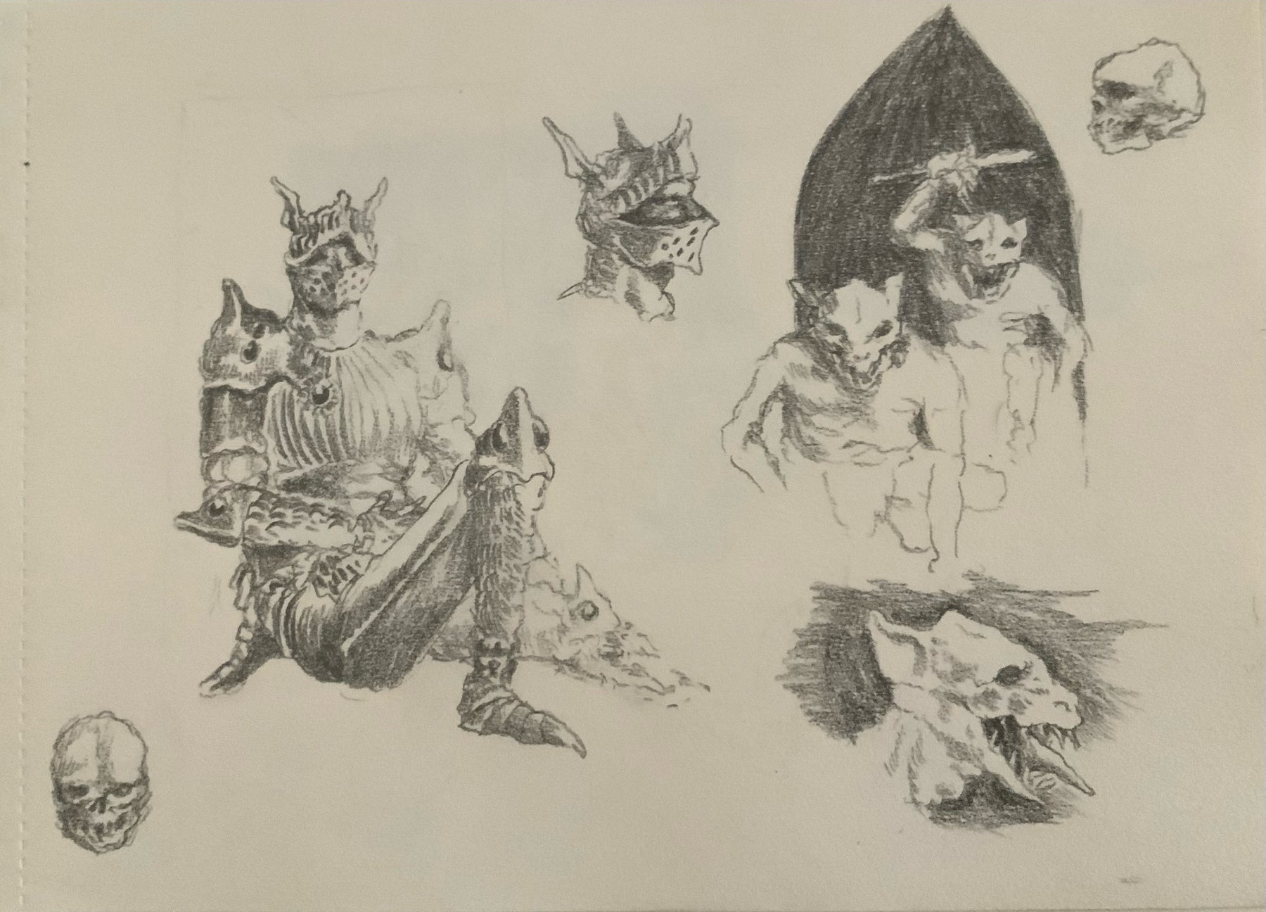 "Vermis I" original artwork study #1 by Plastiboo – www.hollow-press.net